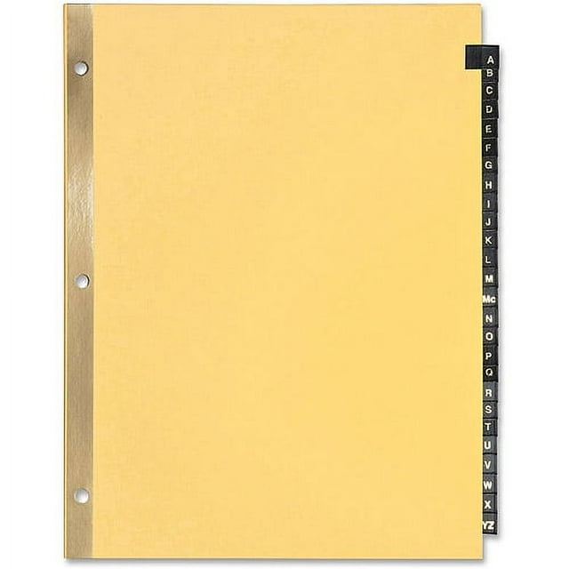 Business Source A-Z Black Leather Tab Index Dividers, Binder Alpha ...