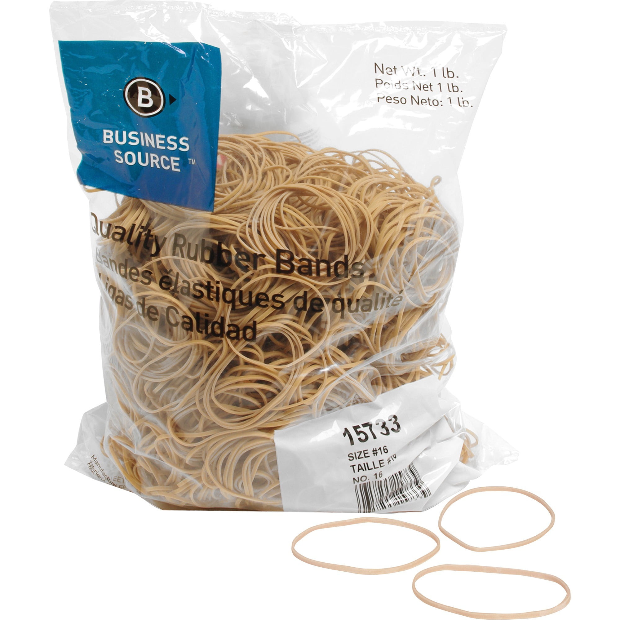 Business Source, BSN15733, Quality Rubber Bands, 1800 per Pack, Crepe ...
