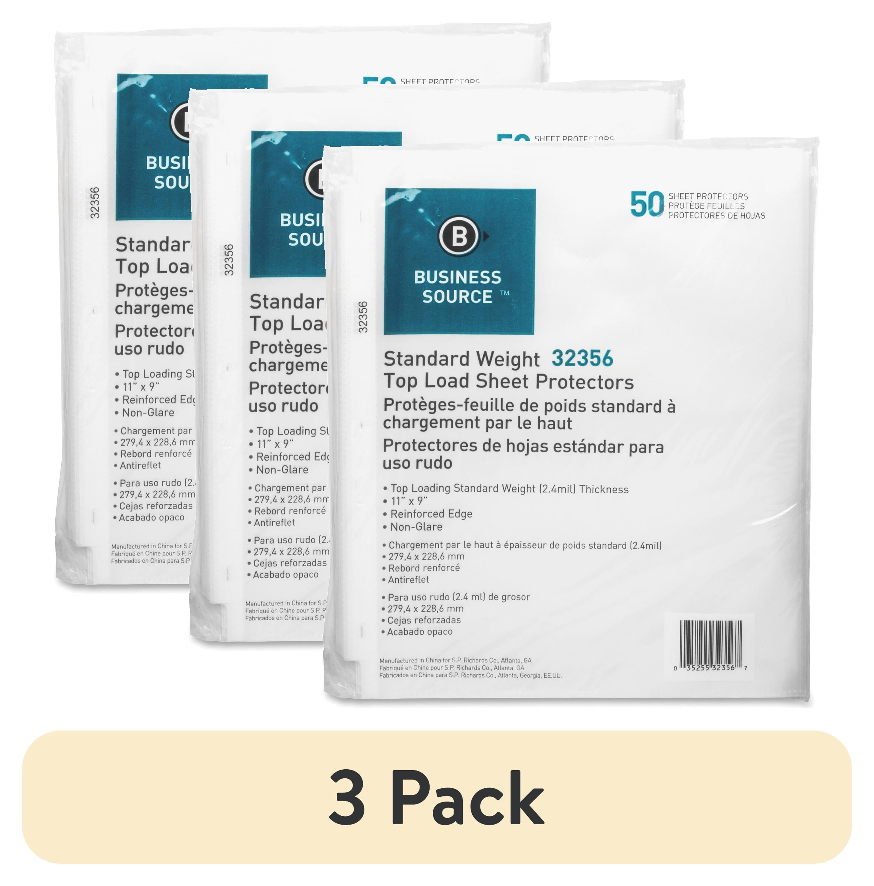(3 pack) Business Source, BSN32356, Nonglare Top-loading Sheet ...