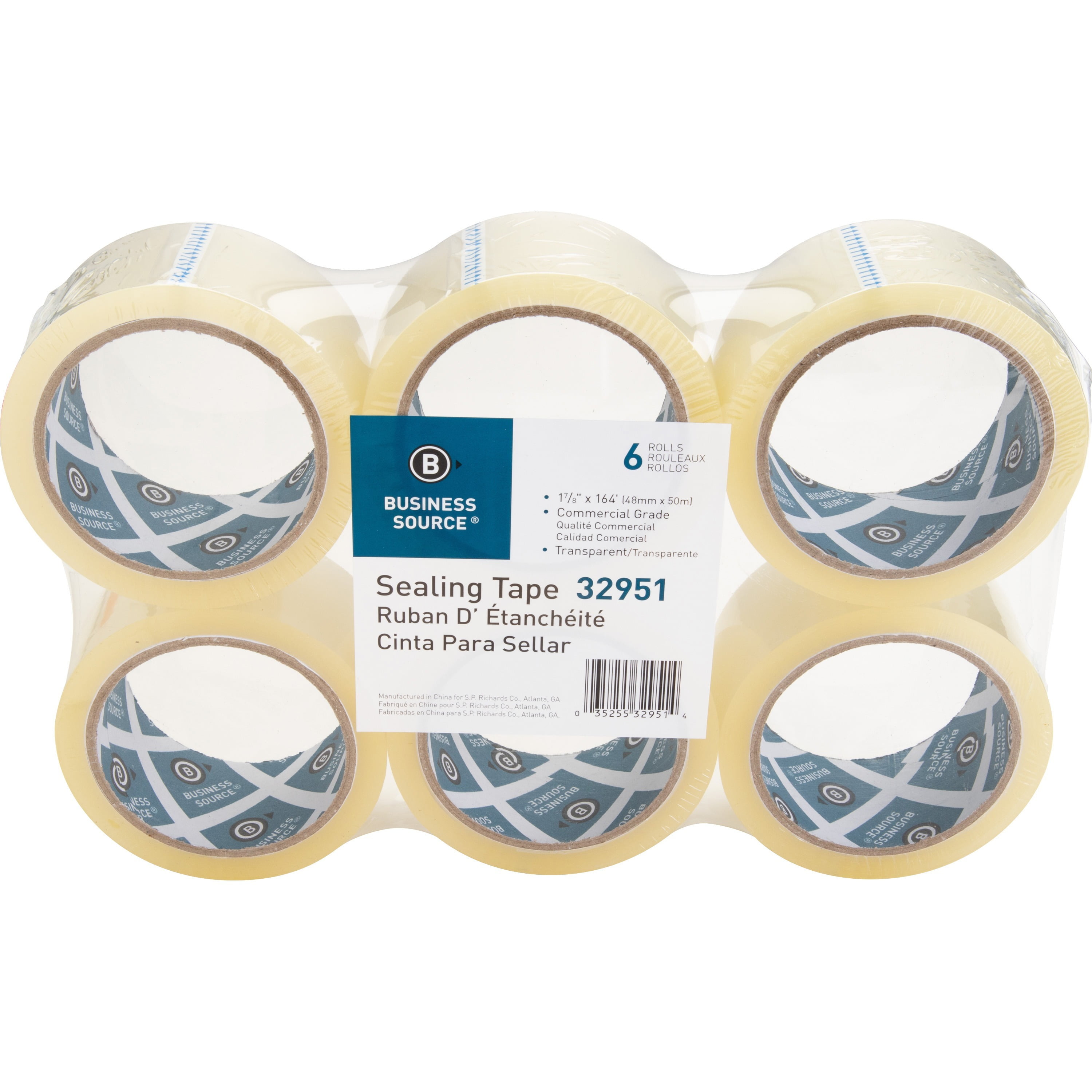 Business Source, BSN32951, 3" Core Sealing Tape, 6 / Pack, Clear ...