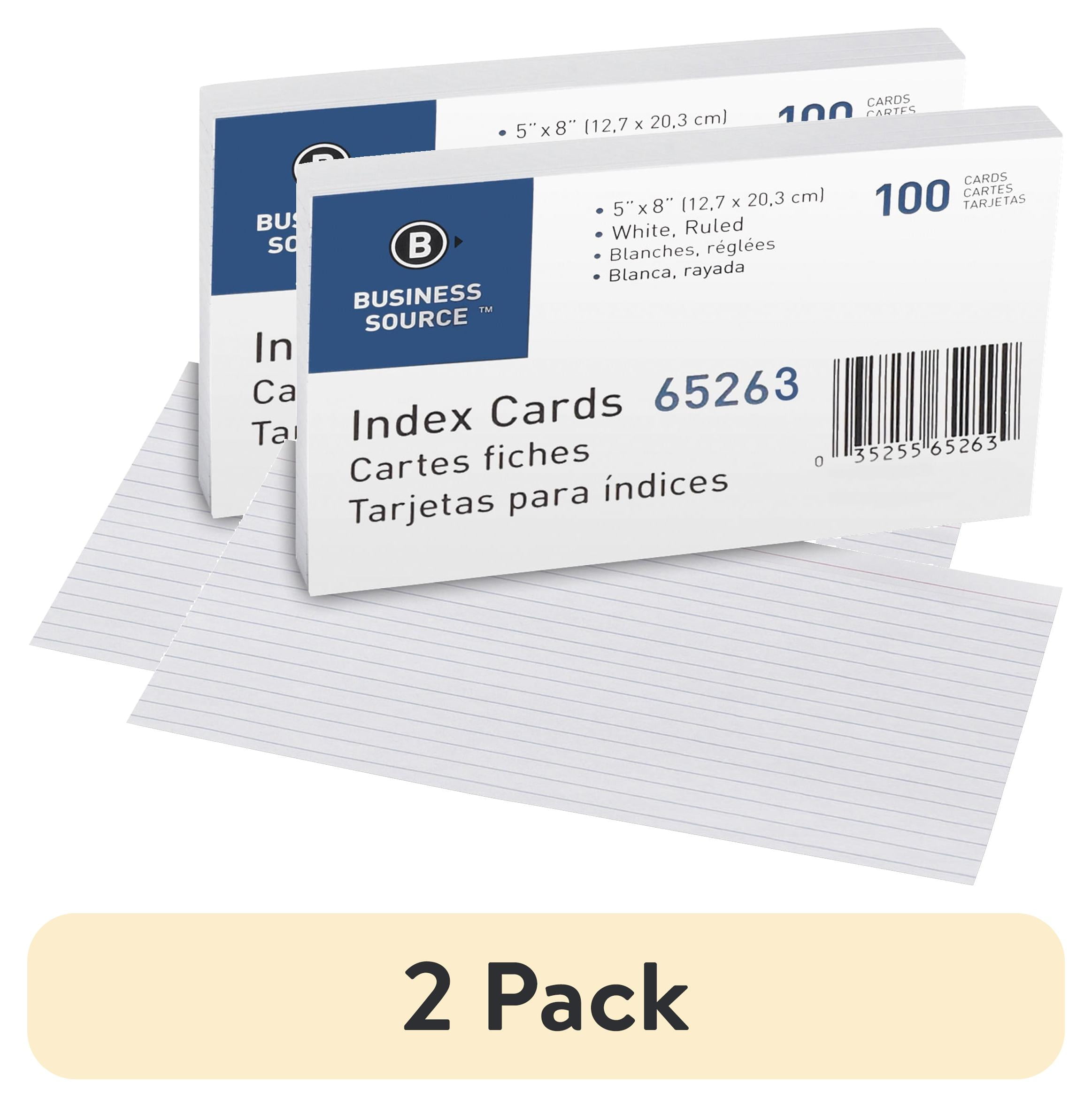 (2 pack) Business Source, BSN65263, Ruled White Index Cards, 100 per ...