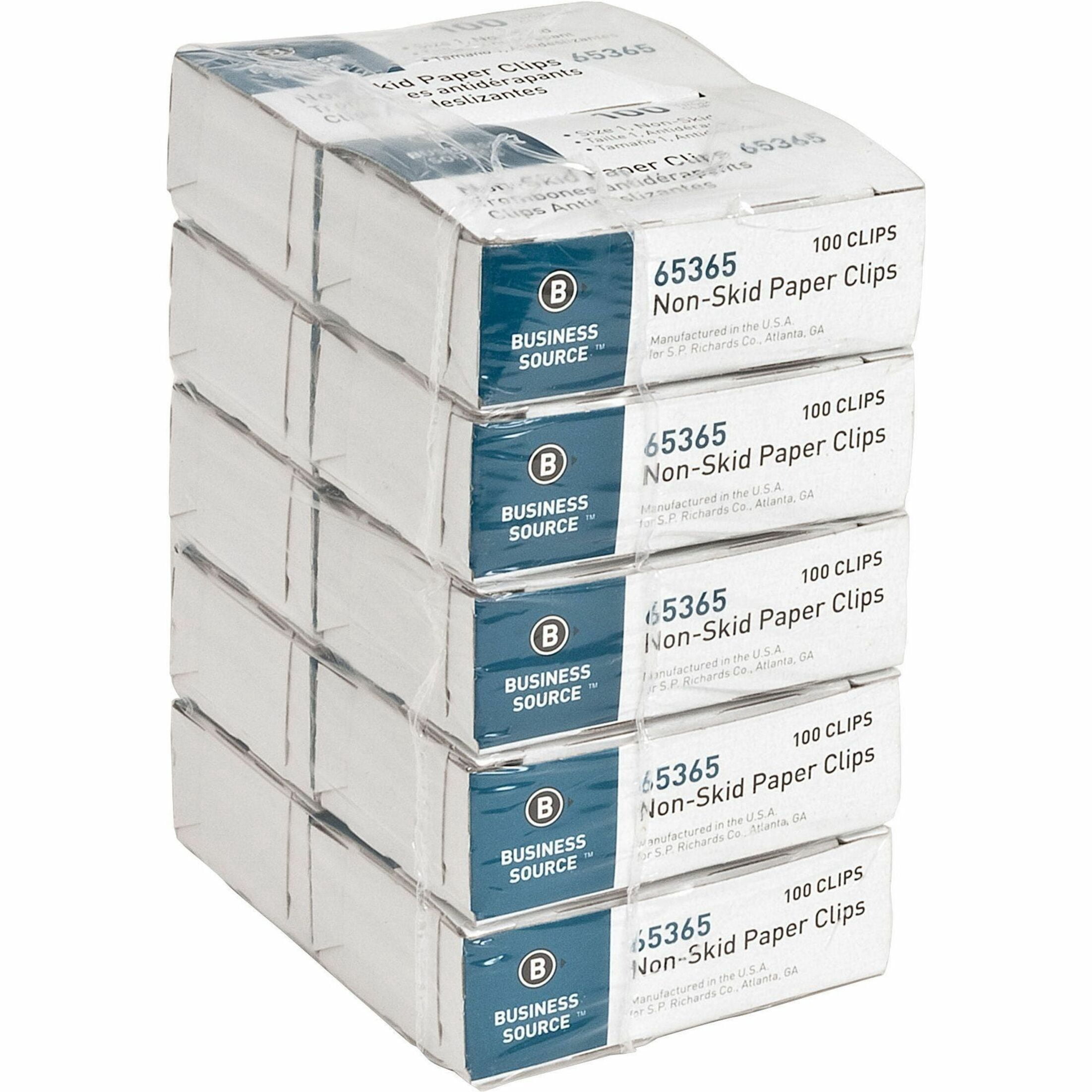 Business Source, BSN65365, Non-Skid Paper Clips, 1000 / Pack, Silver ...