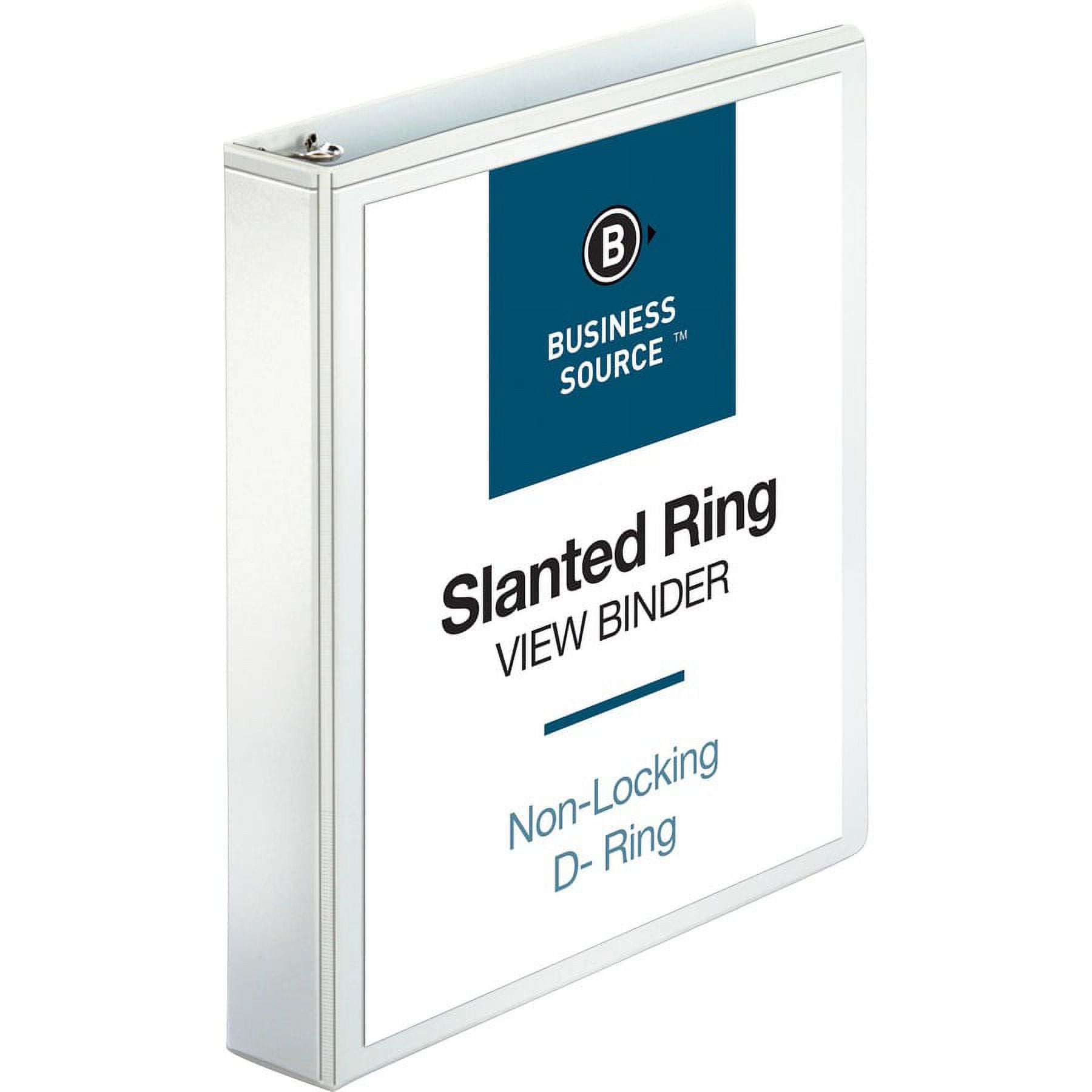 Business Source Basic D-Ring White View Binders - 1 1/2" Binder Capacity - Letter - 8 1/2" x 11 ...