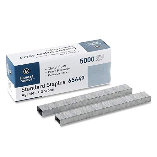 Business Source Chisel Point Standard Staples - Box of 5000 (65649 ...