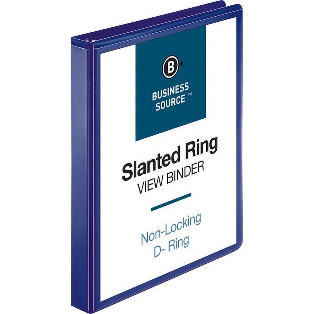 Business Source D-Ring View Binder - 1" Binder Capacity - Slant D-Ring ...