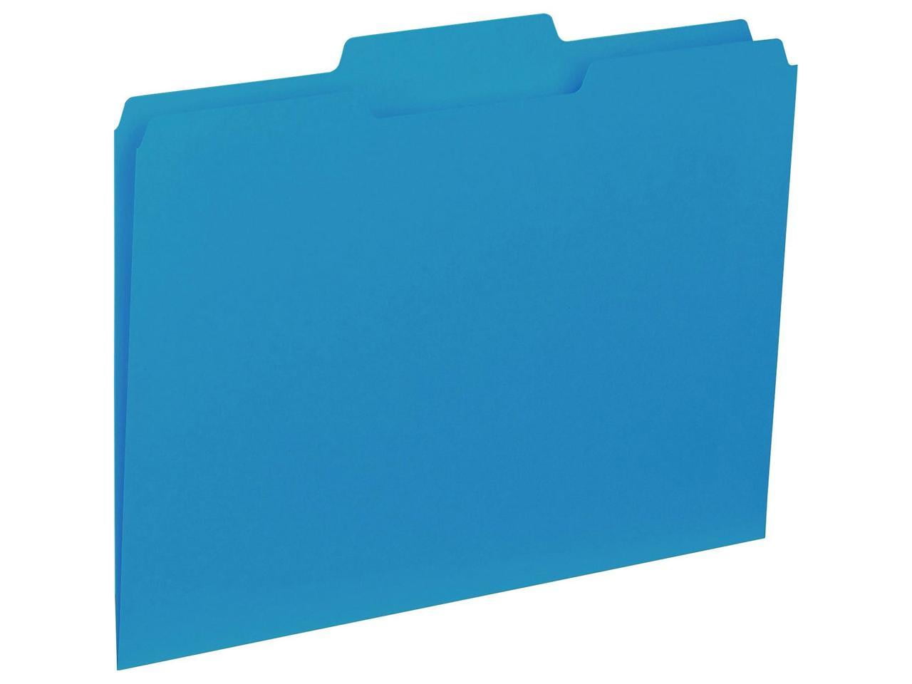 Business Source File Folder Interior Ltr 1/3" Cut 100/BX Blue 43562 ...