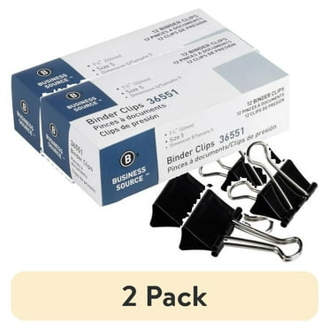 Business Source Small Binder Clips - Steel, Zinc, Black, 40 Pack for ...