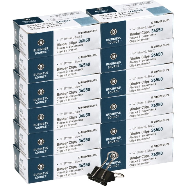 Business Source Fold-back Binder Clips - Small - for Paper - 144 / Box ...