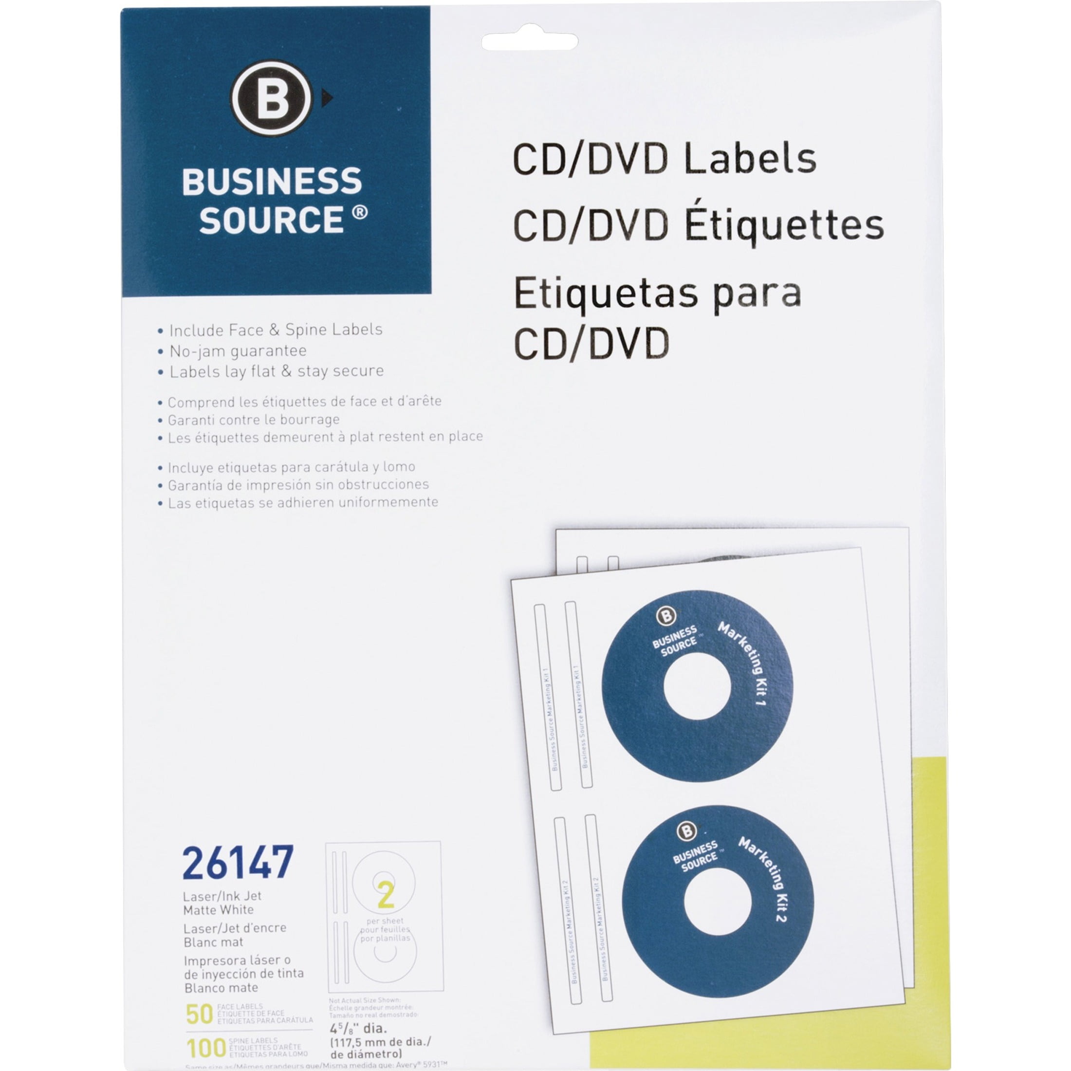 Business Source Laser/Inkjet CD/DVD Labels - Walmart.com