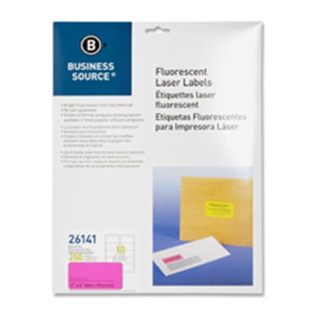 Business Source Laser Labels- Fluorescent- 2 in. x 4 in.- 250-PK- Neon ...