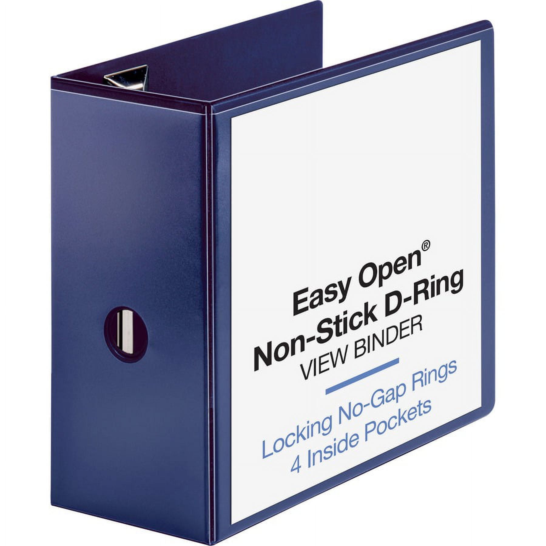 Business Source Navy D-ring Binder - 5" Binder Capacity - Letter - 8 1/ ...