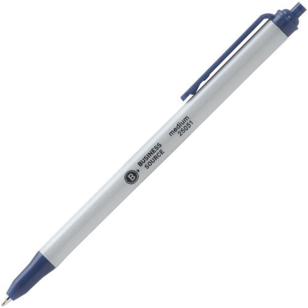 Business Source Retractable Ballpoint Pens - Medium Pen Point ...