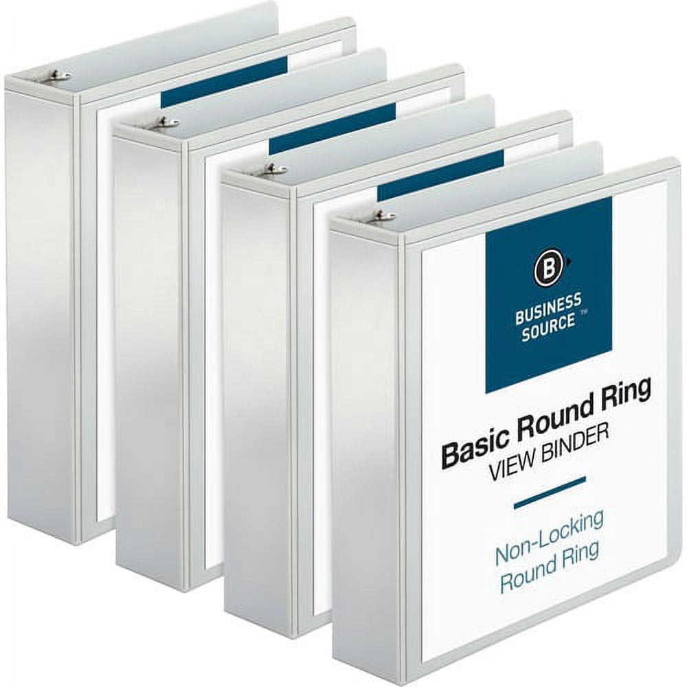Business Source Round-ring View Binder - 2" Binder Capacity - Letter - 8 1/2" x 11" Sheet Size ...