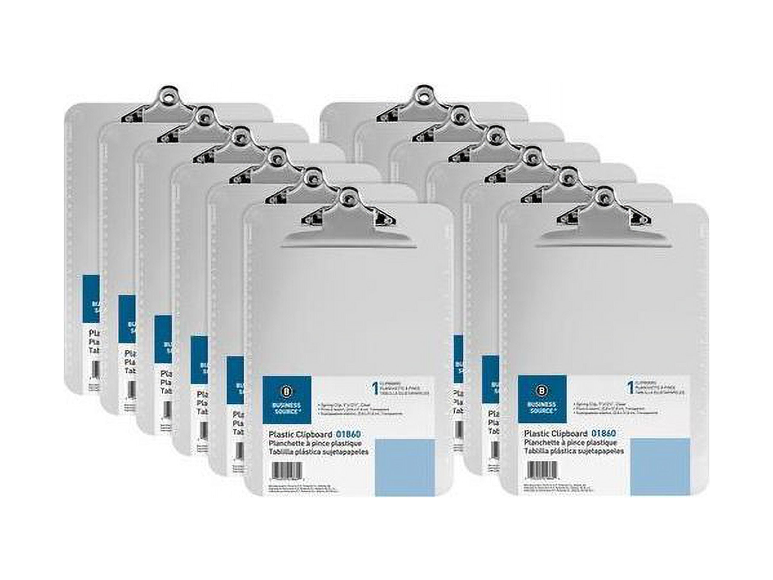Business Source, BSN01860BX, Spring Clip Plastic Clipboard, 12 / Box ...