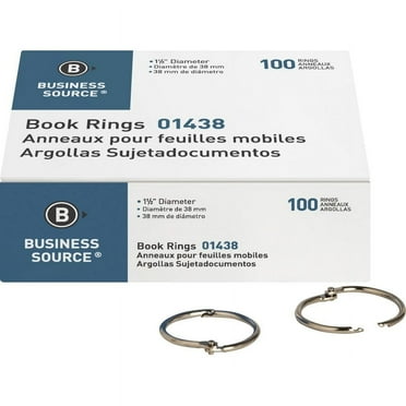 Business Source Standard Book Rings 1" Diameter - Silver - Nickel ...