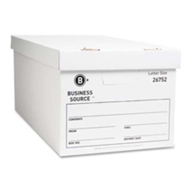 Business Source Cardboard Office File Storage Box, Lift Off Lid, Letter ...
