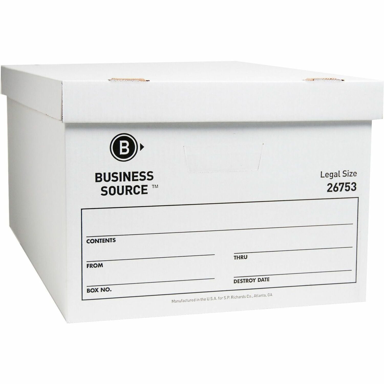 Business Source Legal Size Storage Boxes, 500 lb, 15"x24"x10", White ...