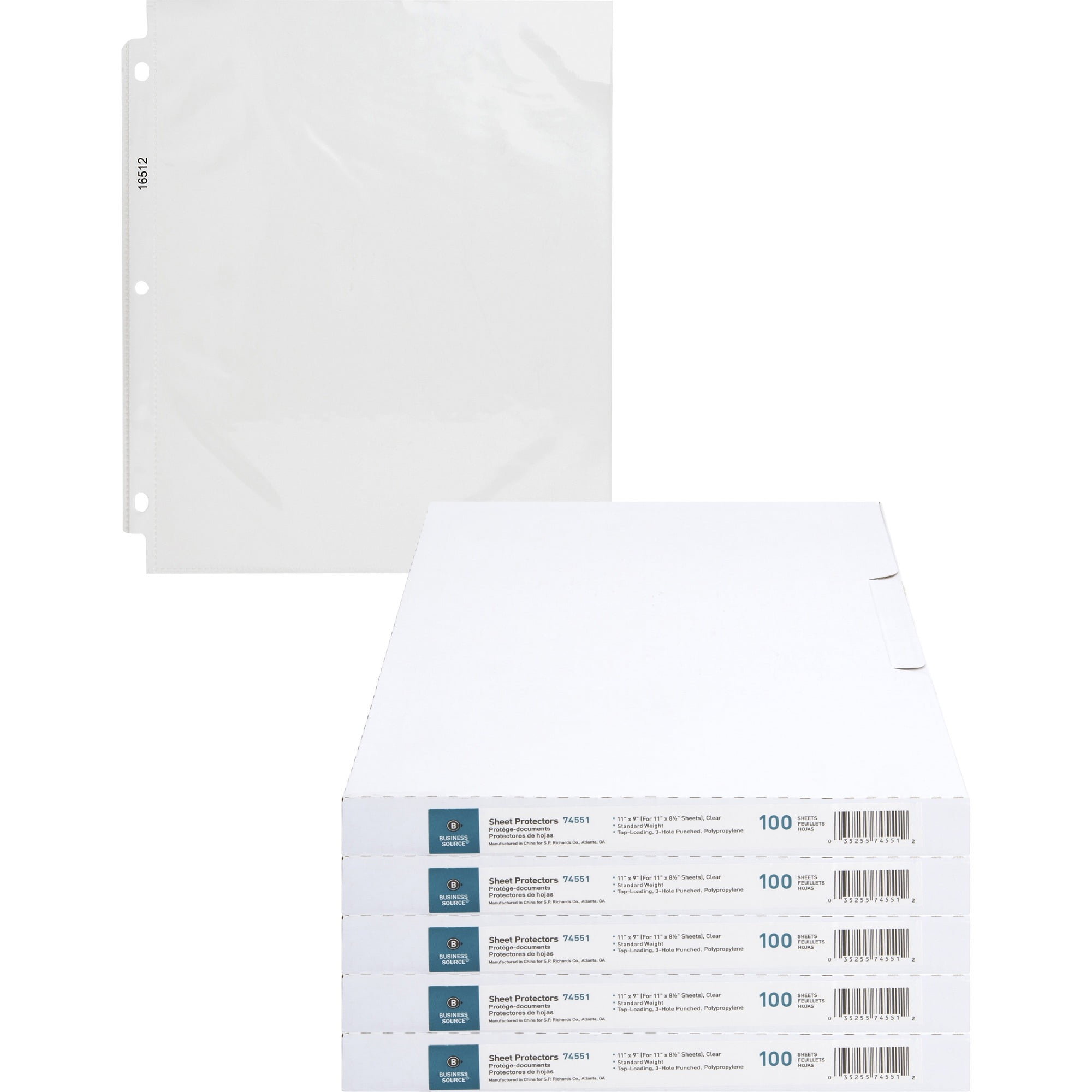 Business Source Top-loading Poly Sheet Protectors - For Letter 8 1/2" X ...