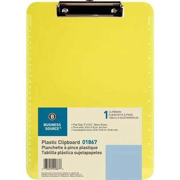 Business Source Plastic Clipboard - 6" x 9" - Spring Clip - Plastic ...
