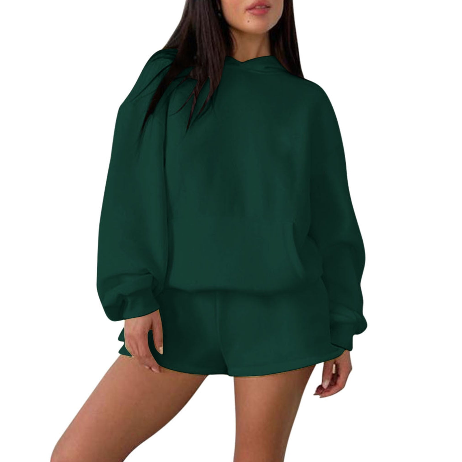 Business Tee Hoodie Suit Set Womens 2 Piece Hoodie Outfits Loungewear ...