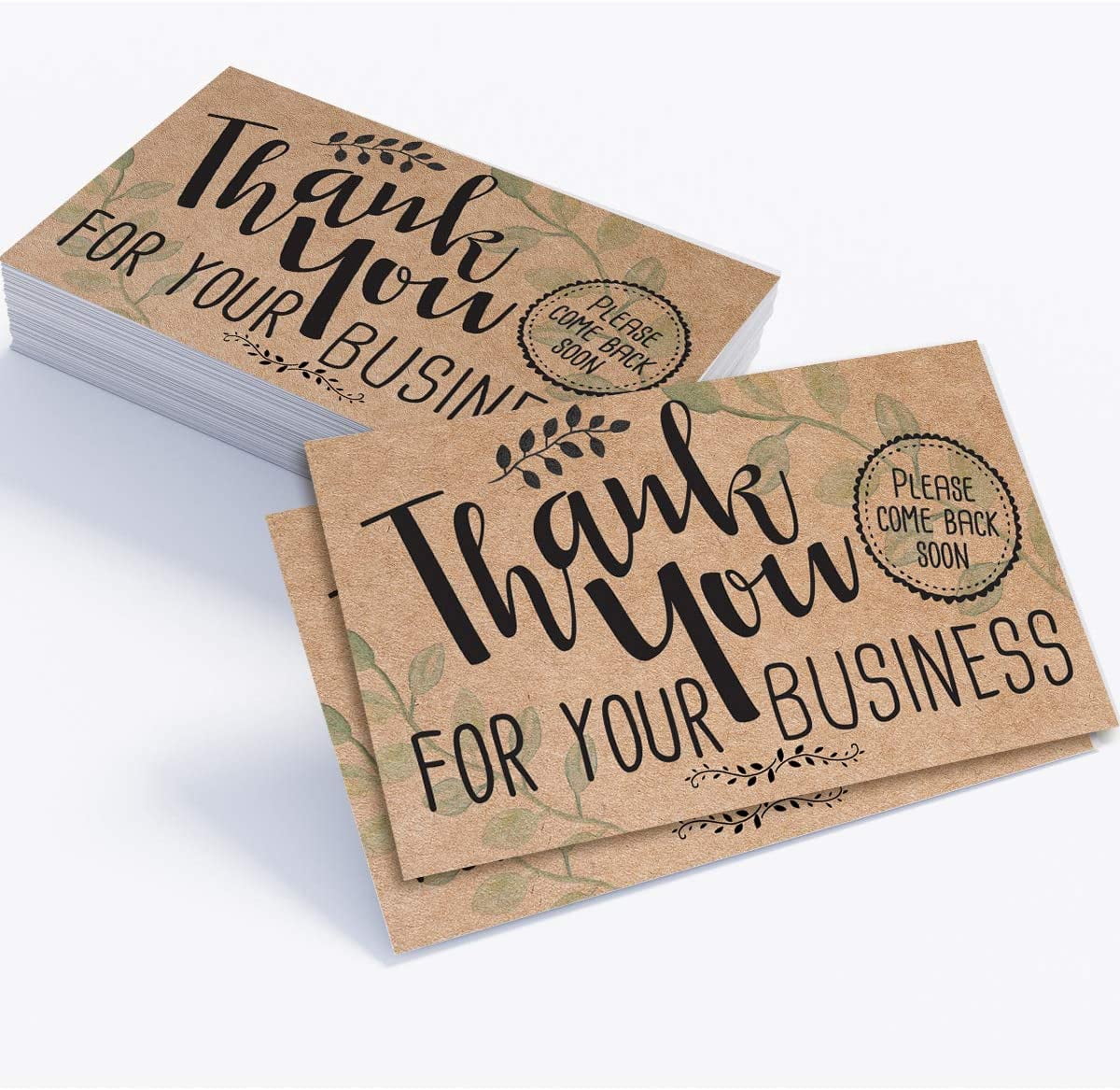 Business Thank You Cards - 3.5" x 2" Standard Business Card - Set of 50 - Blank Stationery ...