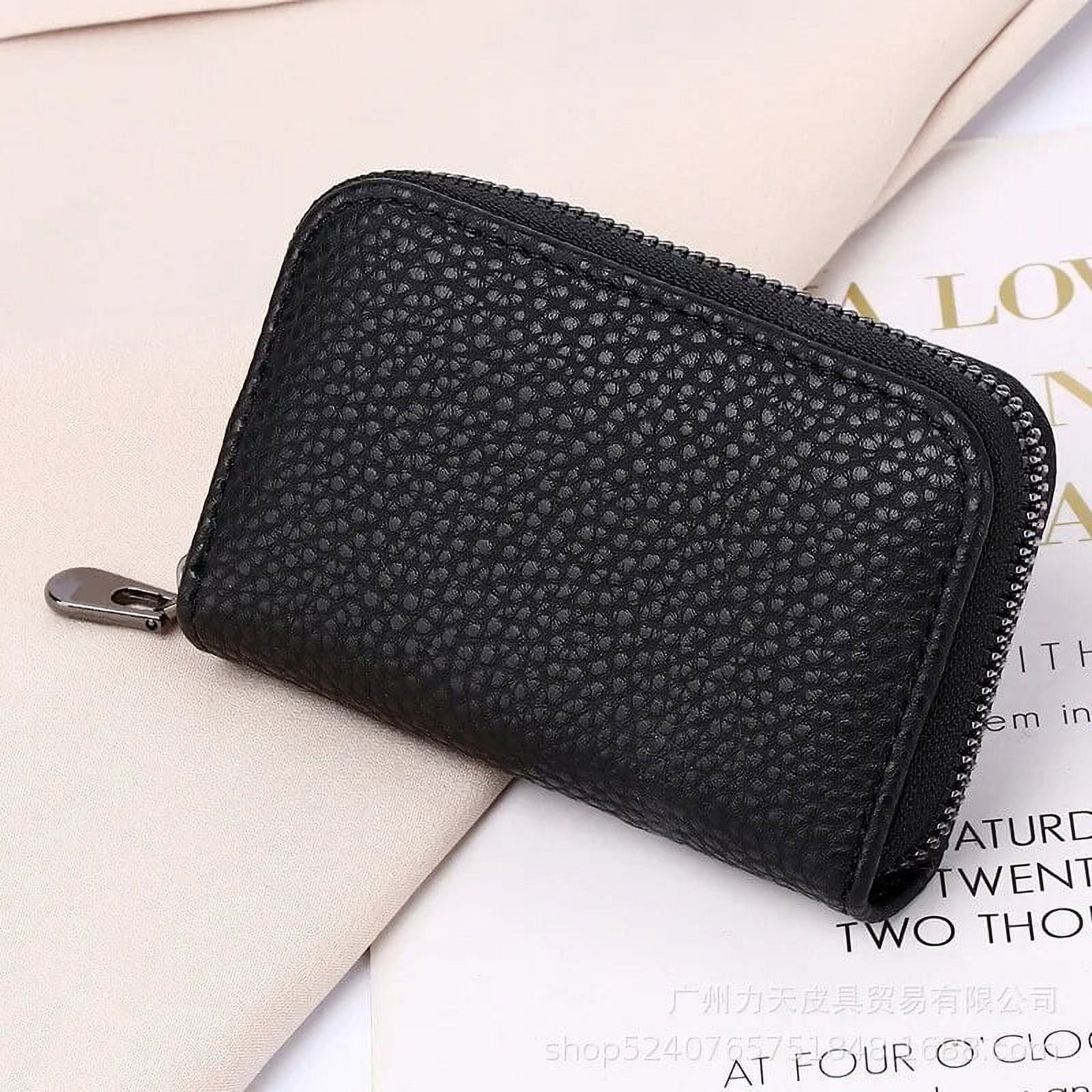 Business Zipper Card Holder Organizer ID Cards Holders Bank Credit Bus ...