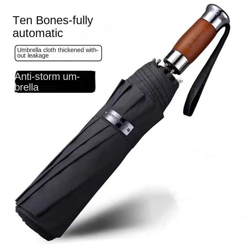 Business high-end luxury umbrella handle automatically opens and closes ...