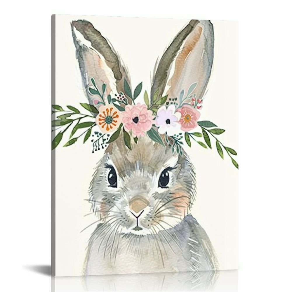 Busmko Rabbit Canvas Wall Art Nursery Artwork Canvas Animal Picture ...