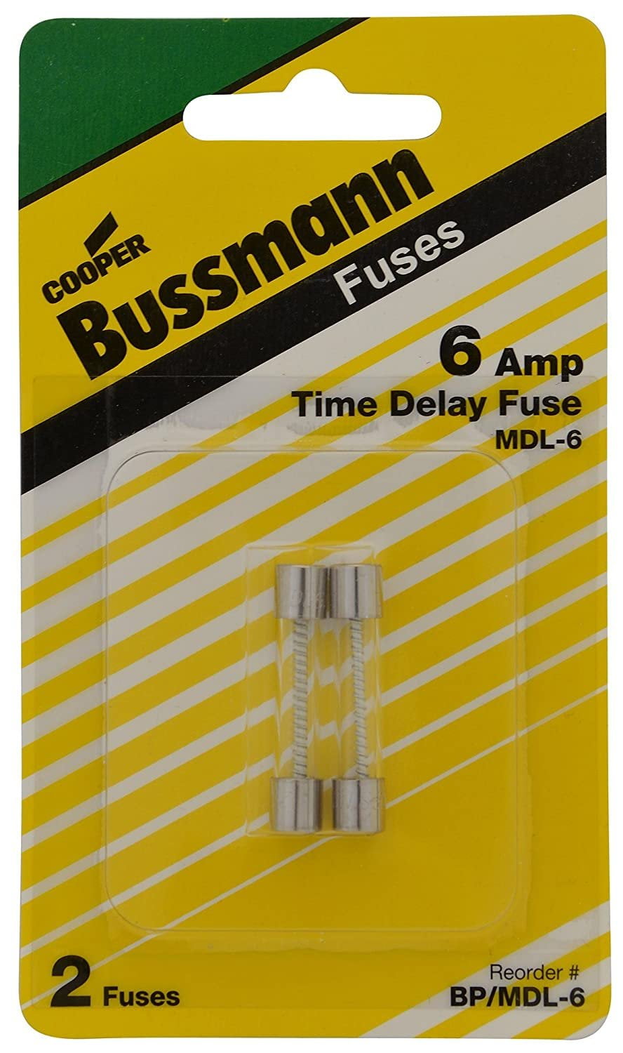 Bussman BP/MDL-6 6 Amp Glass Tube Time Delay Fuse 2 Count - Walmart.com