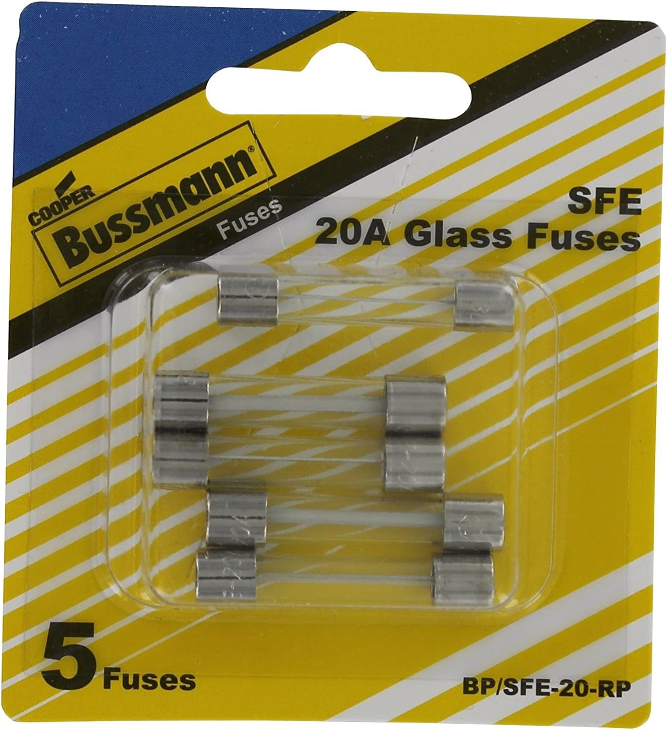 Bussman BP/SFE-20 RP 20 Amp Fuses 5 Count - Walmart.com