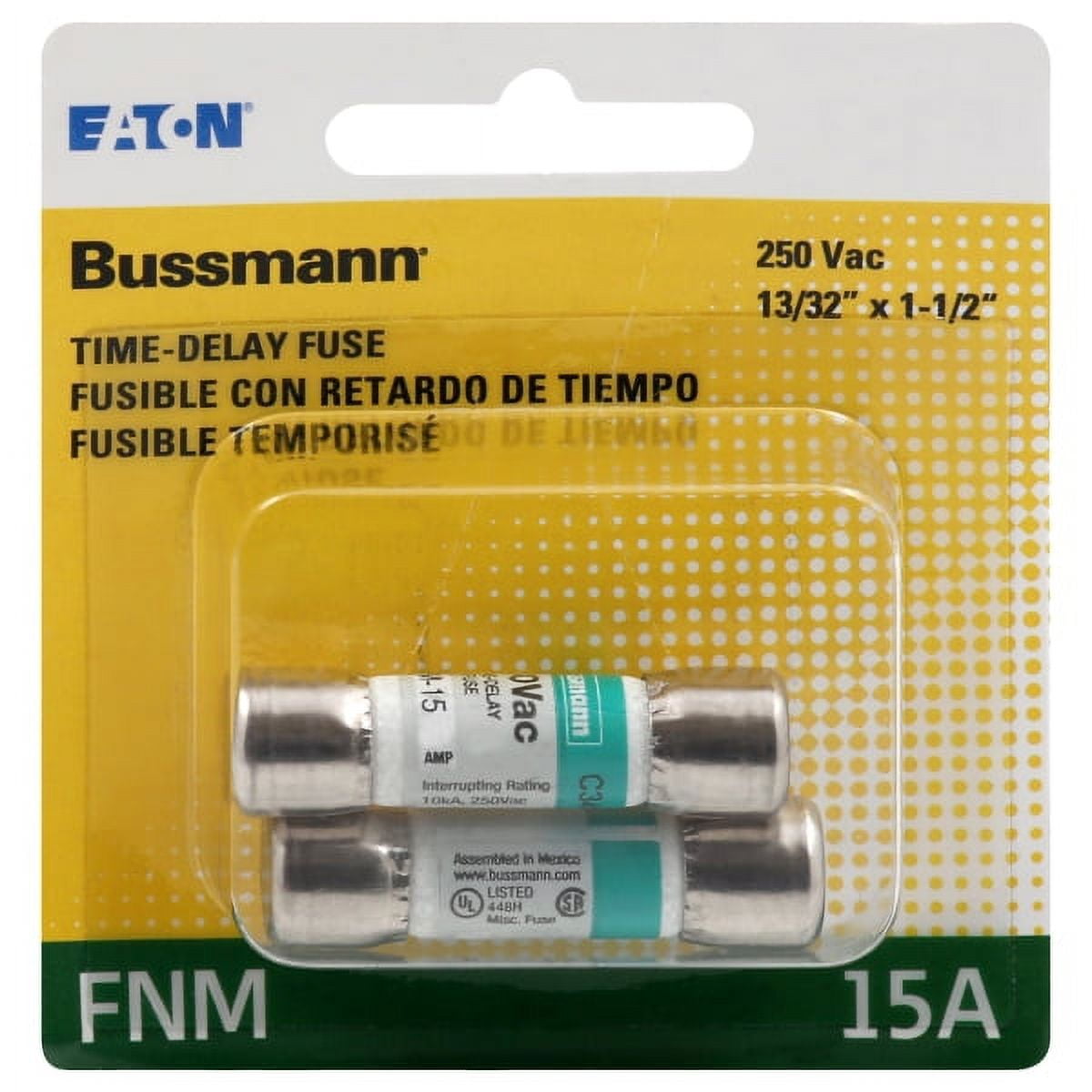 Bussmann 15 amps Midget Fuse 2 pk - Total Qty: 1; Each Pack Qty: 2 ...