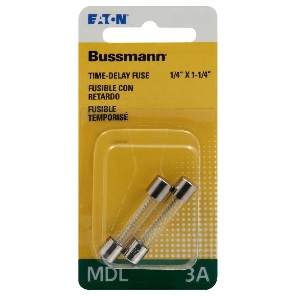 Bussmann 3 amps Time Delay Glass Fuse 2 pk - Total Qty: 1; Each Pack ...