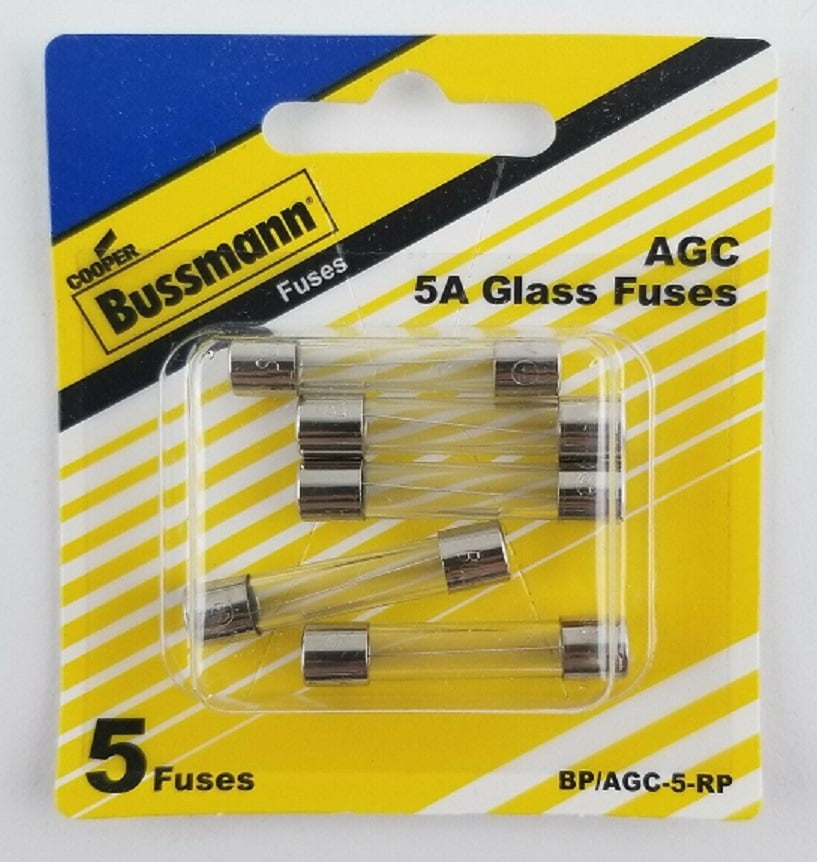 Cooper Bussmann BP/AGC-5-RP AGC Glass Fuse, 5 Amp - Walmart.com
