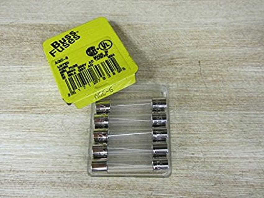 Bussmann AGC-6 Fuse 6A 250V Buss AGC6 (Pack of 5) - Walmart.com