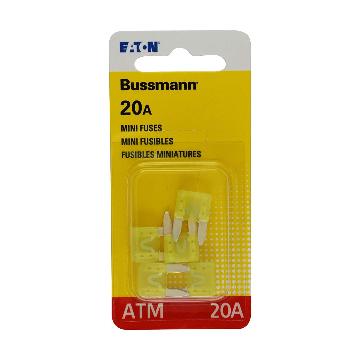 Bussmann BP/ATM-20-RP Yellow Automotive Mini Non-Indicating Fast Acting ...