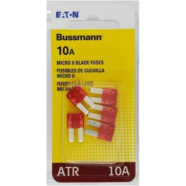 Bussmann BP/ATR-10-RP ATR Micro II Automotive Blade Fuse 2 Leg 10 Amp Card, 5 Pack - Walmart.com