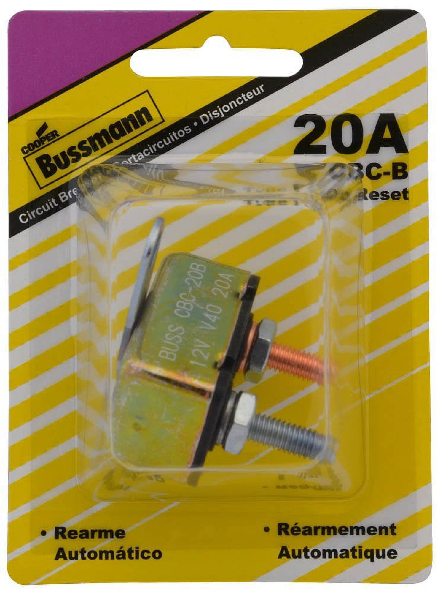 Bussmann BP/CBC-20B Type I 20 Amp Circuit Breaker with Two 10-32 ...