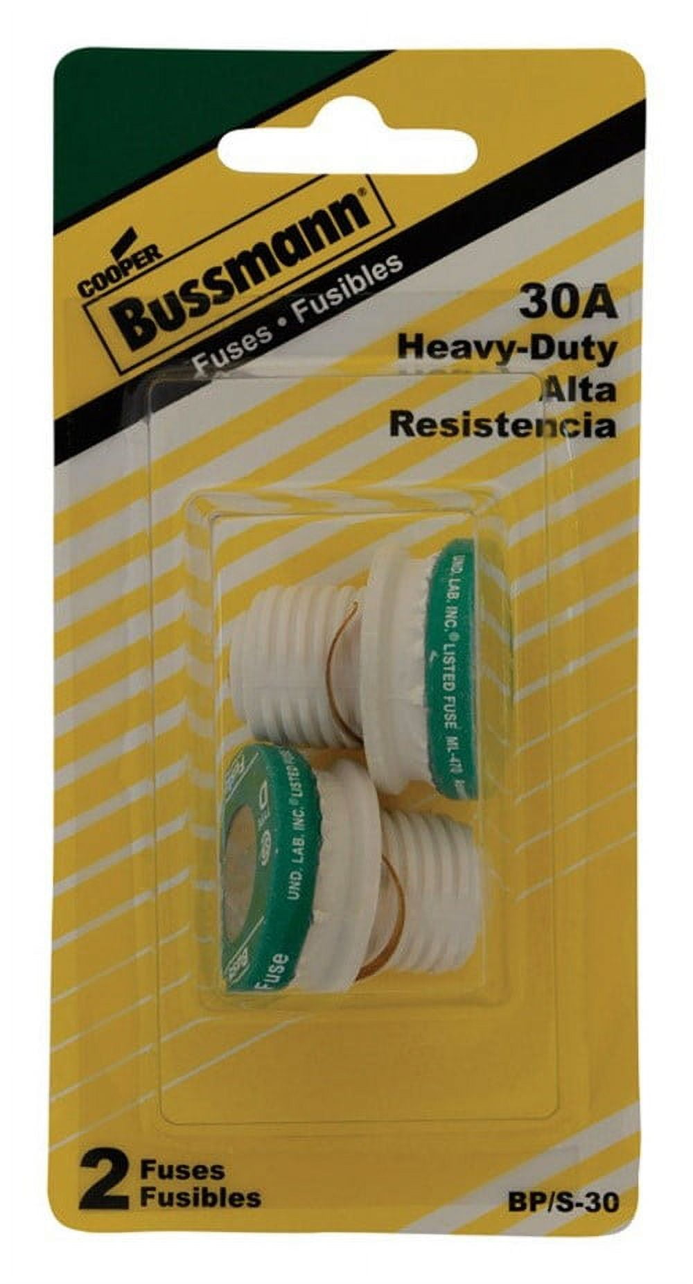 Bussmann BP/S-30 Bp/S-30 30 Amps Type S Plug Fuse 2 pc - Walmart.com
