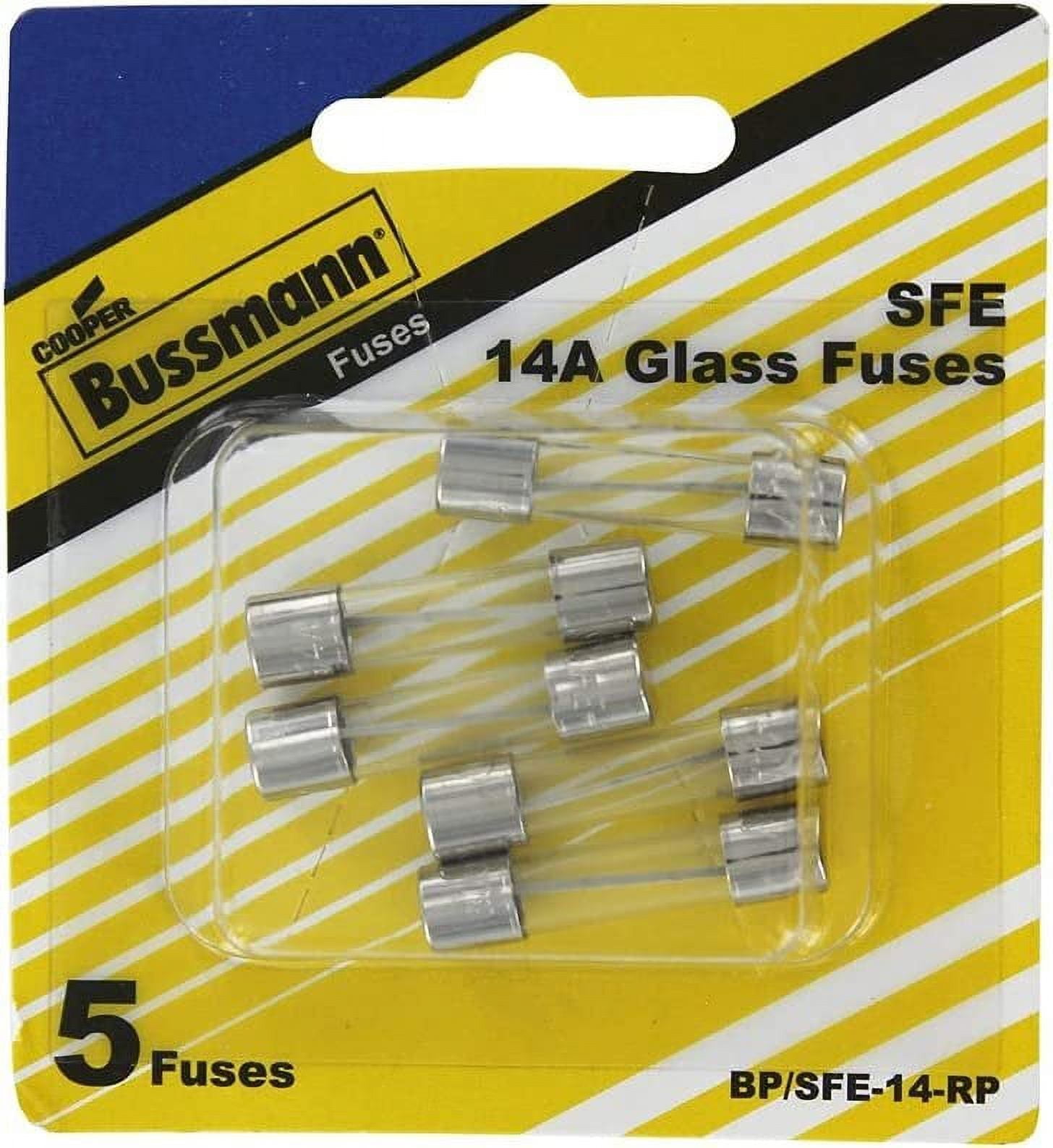 Bussmann BP/SFE-14-RP SFE Series Fast Acting Automotive Glass Tube Fuse ...