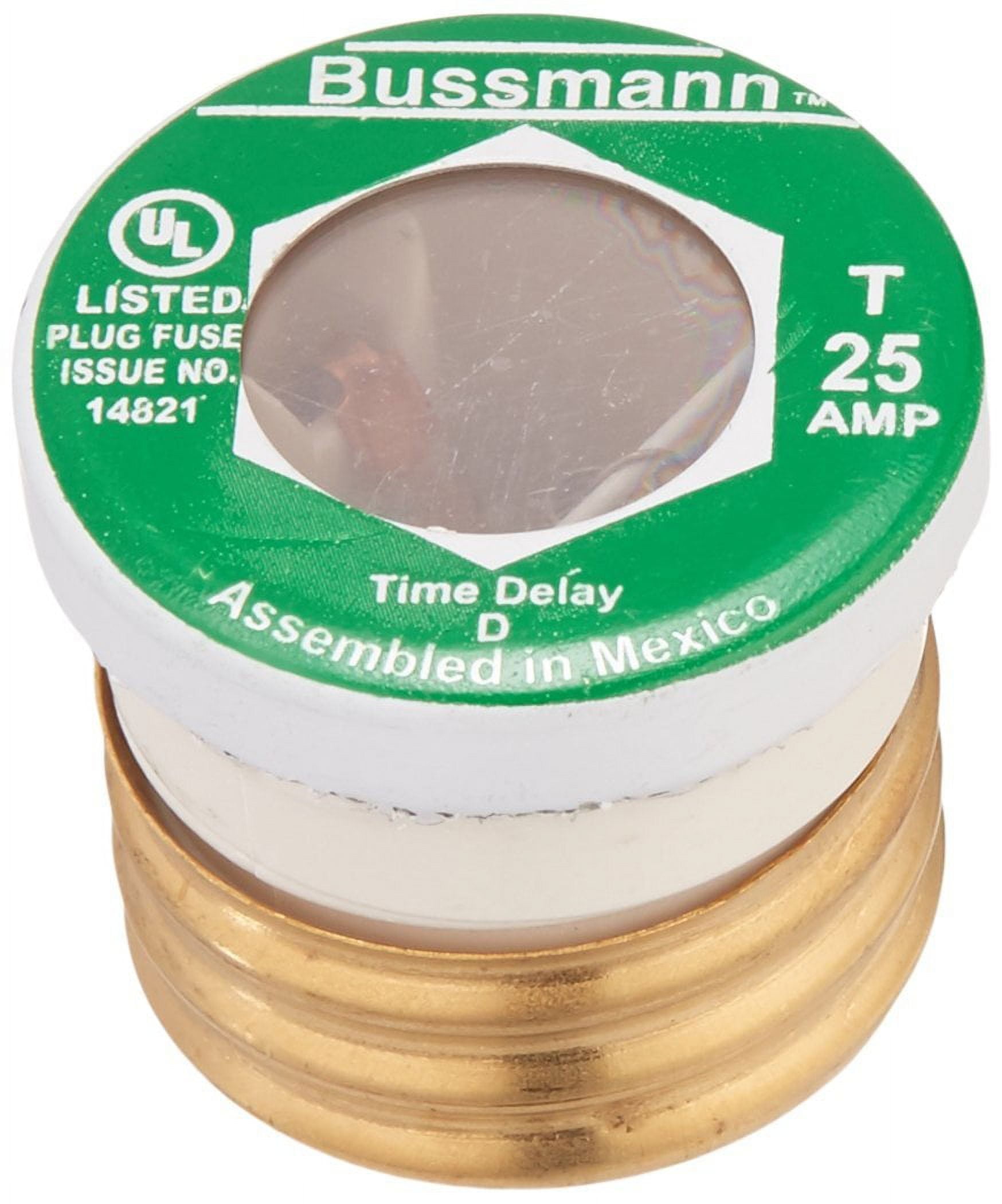 Bussmann BP/T-25 25 Amp Type T Time-Delay Dual-Element Edison Base Plug ...