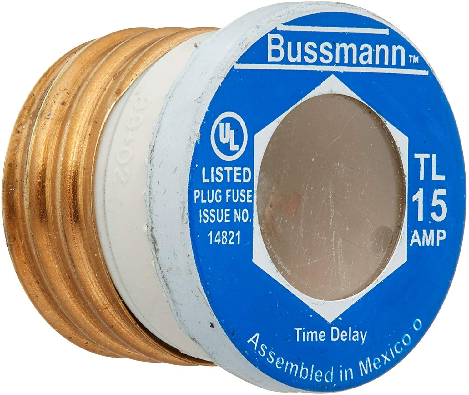 Bussmann 15 Amp Time Delay Edison Base Plug Fuse, 125V UL Listed, 3 ...