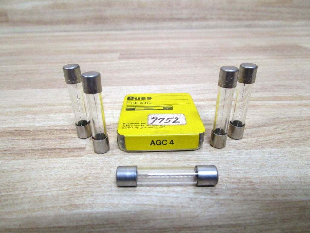 Bussmann - Cooper 5 Count 4 Amp AGC Glass Tube Fuses AGC4 - Walmart.com