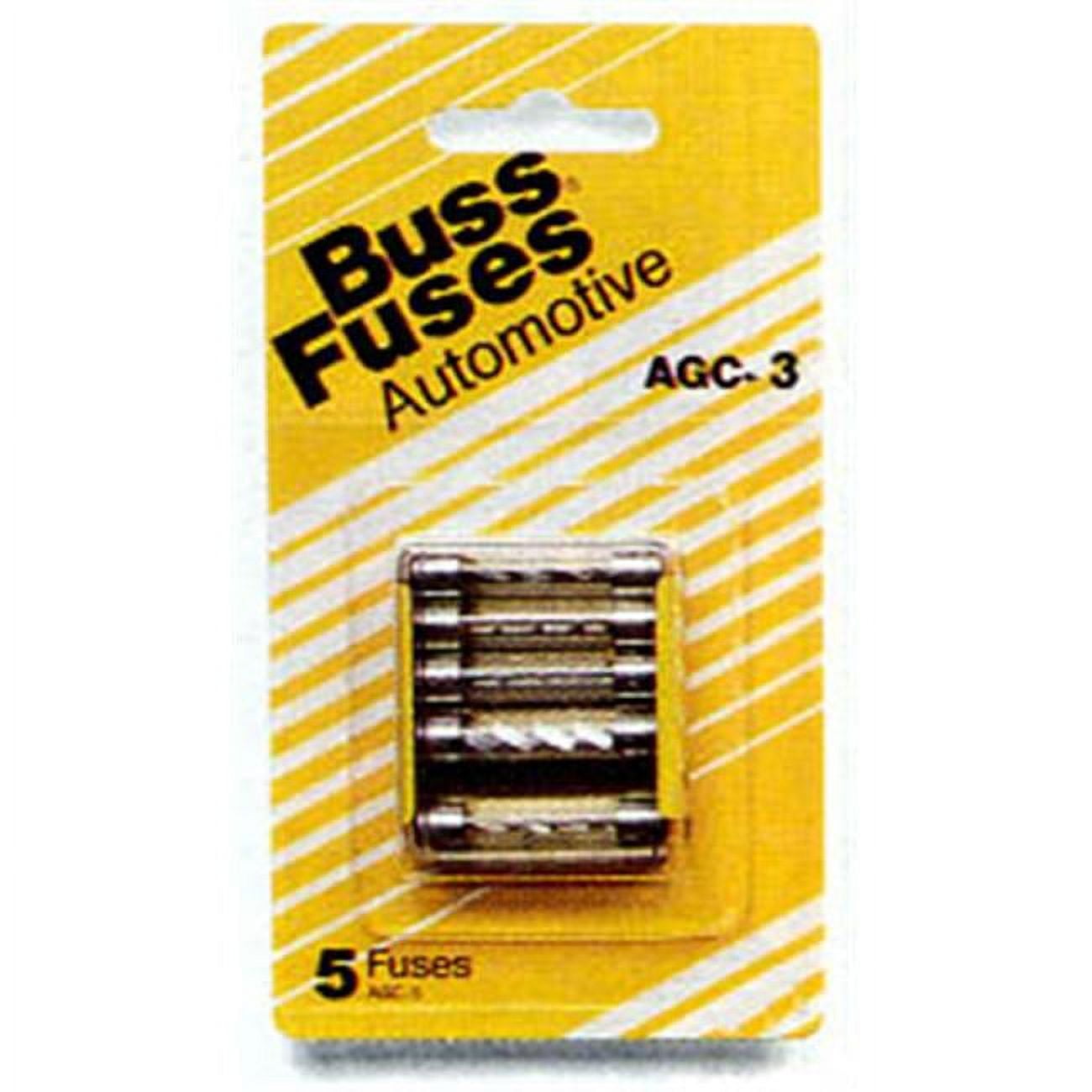 Bussmann - Cooper AGC3 5 Count 3 Amp AGC Glass Tube Fuses - Walmart.com