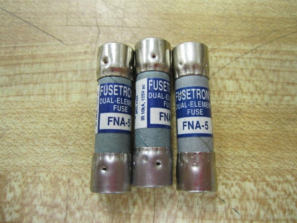 Bussmann FNA-5 Fusetron FNA5 Fuse 5 Amp (Pack of 3) - New No Box ...