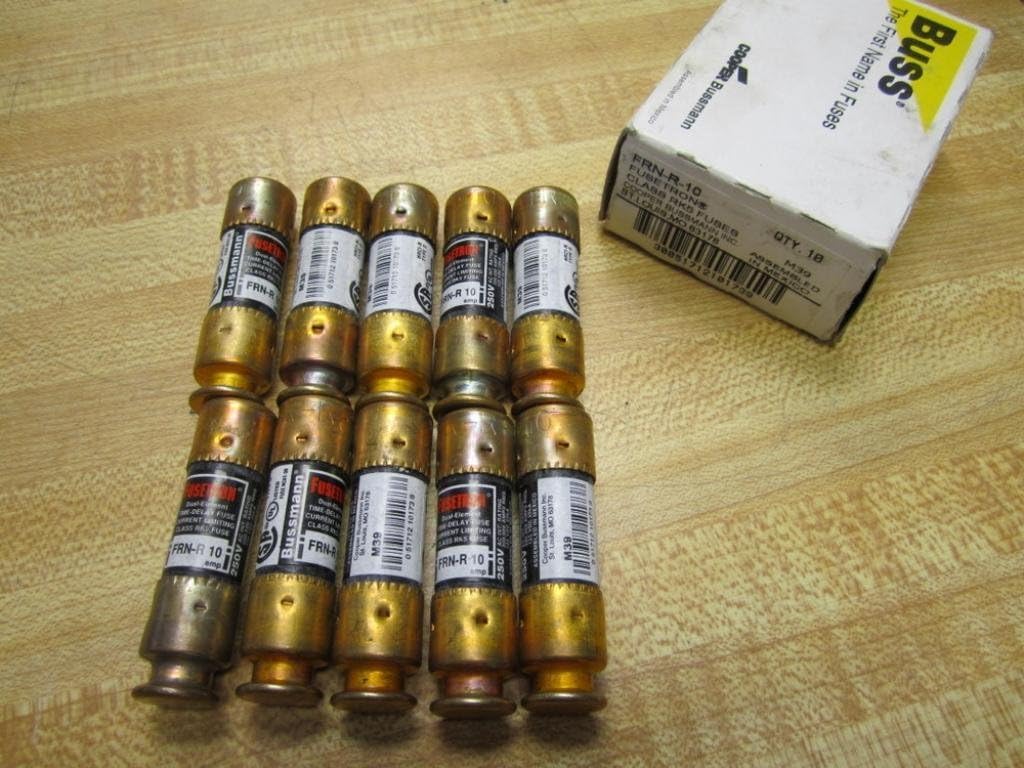 Bussmann FRN-R-10 Fusetron Fuses FRNR10 (Pack of 10) - Walmart.com