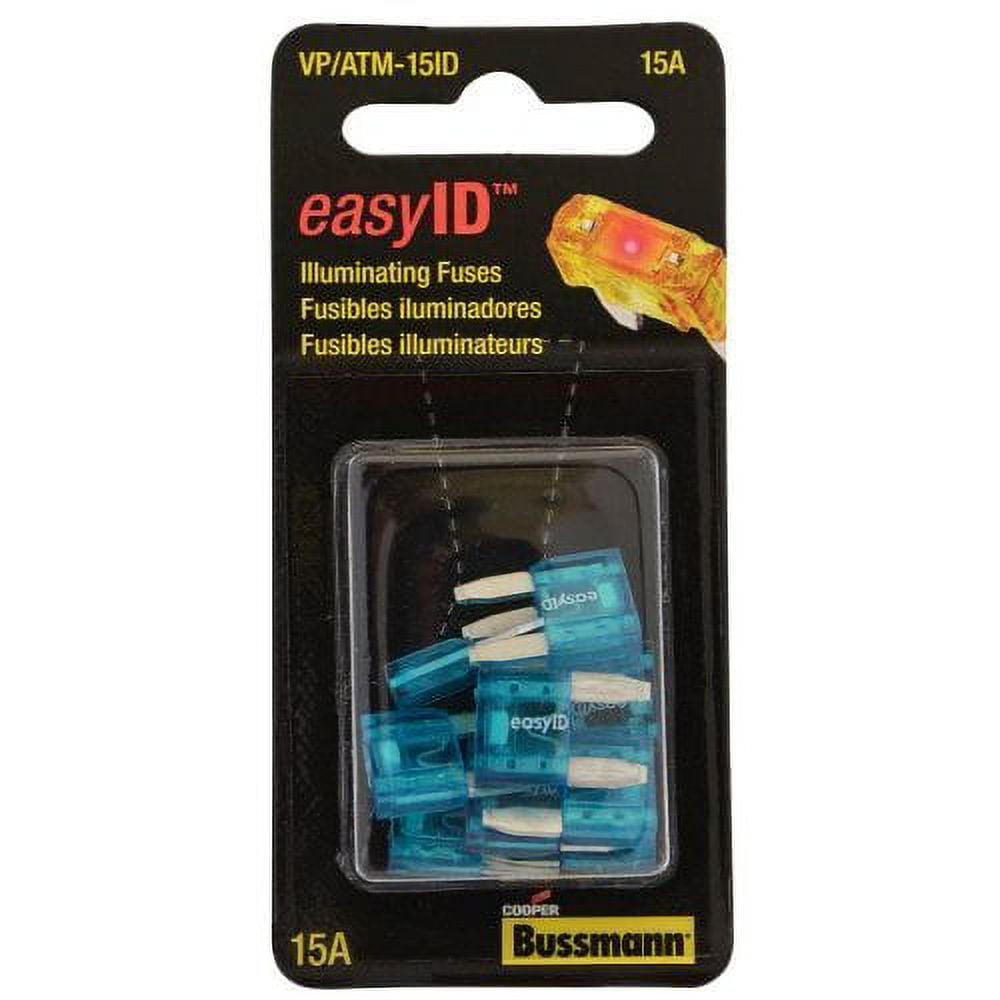 Fuse Cards Bussmann 15 AMP ATC EasyID Fuse 2 Piece 1 Amp Blade Fuse