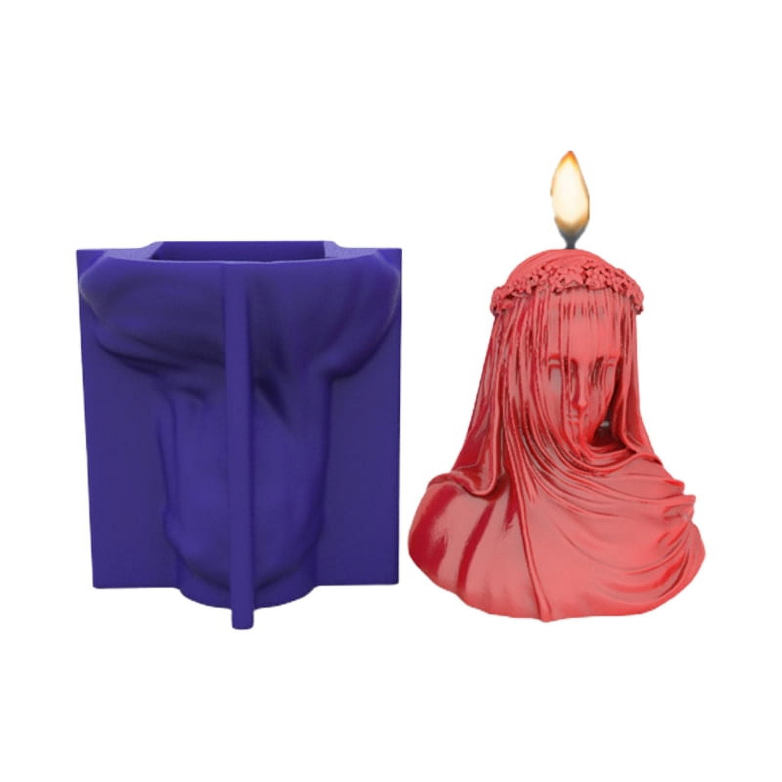 Bust Sculpture Candle UV Crystal Epoxy Mold Veiled Lady Art Decor Resin ...