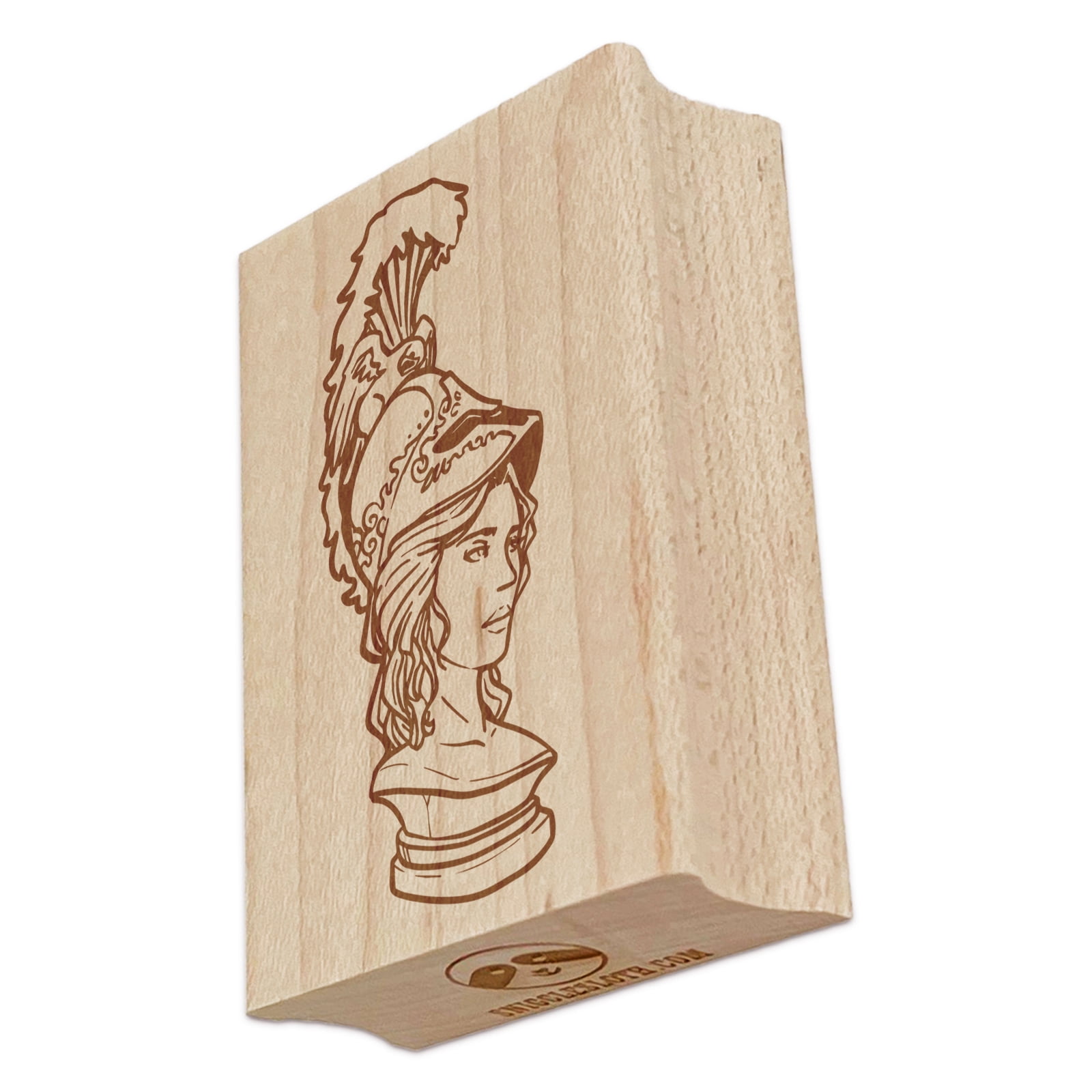 Bust Statue Athena Greek Goddess Wisdom War Rectangle Rubber Stamp ...