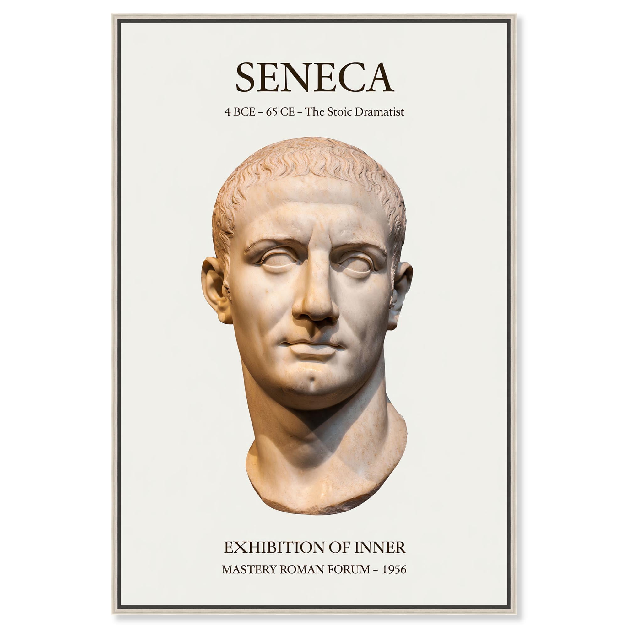 Bust of Seneca Canvas Classic Art Posters by Art Remedy, Silver Frame ...