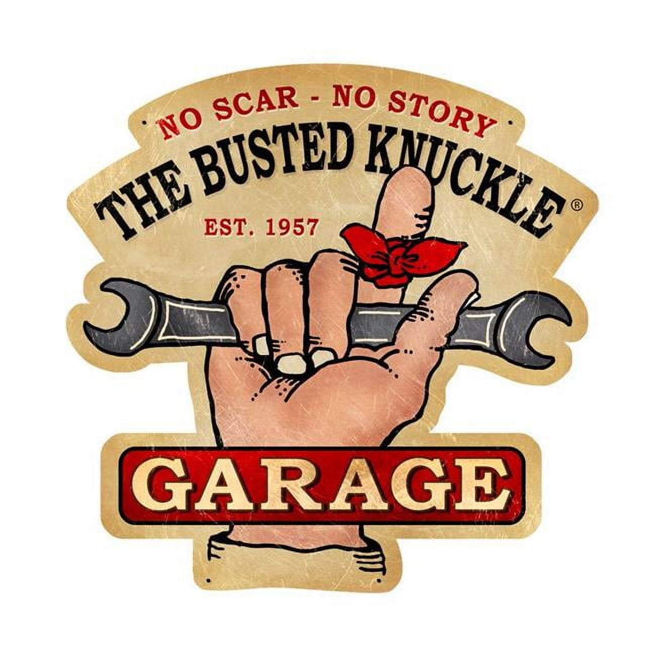 Busted Knuckle BUST134 19 x 19 in. Garage Custom Metal Shape Sign ...